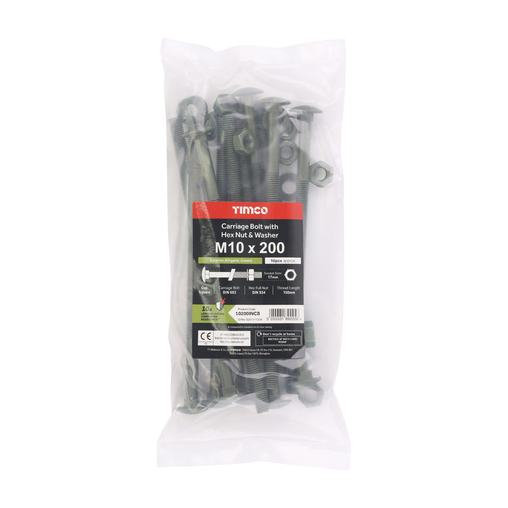 Carriage Bolts Hex Nuts & Form A Washers - Dome - Exterior - Green ...